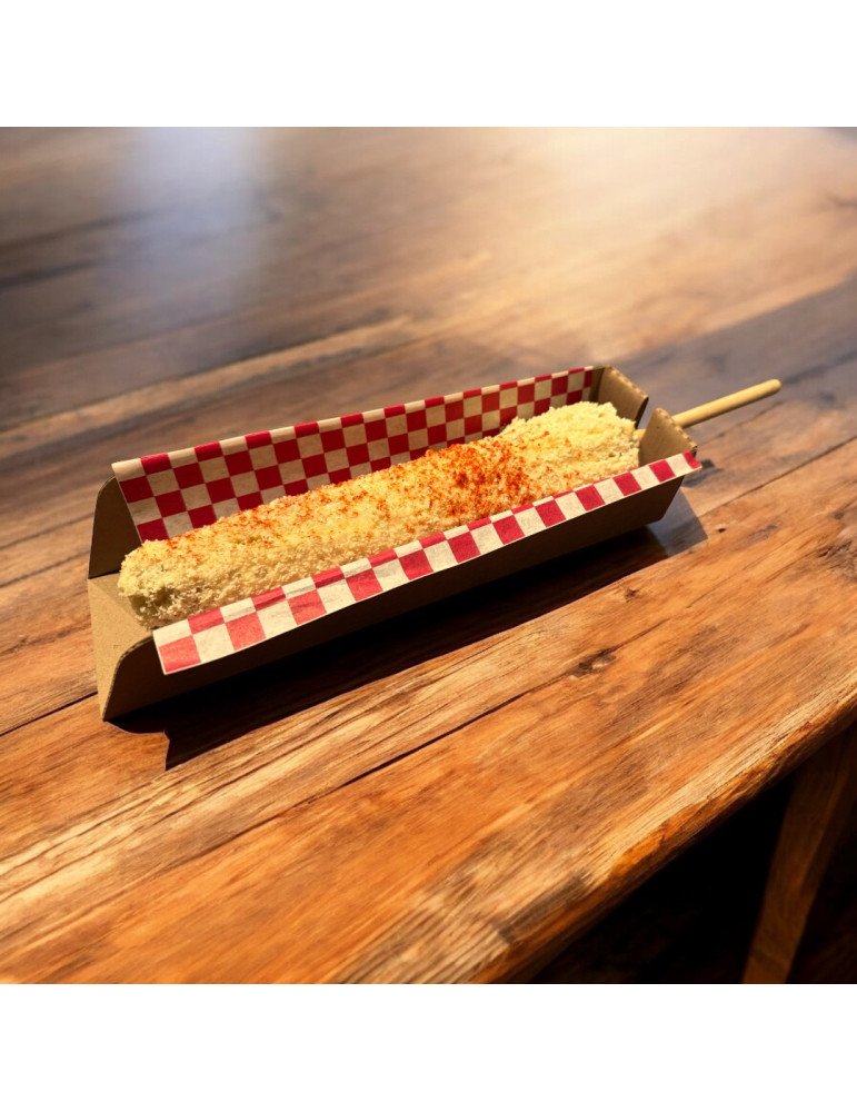 Caja De Cartón Para Elotes, Banderillas, Con Papel Grado Alimenticio