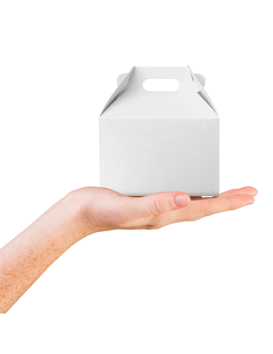 Caja Mini Tipo Box Lunch Color Blanco